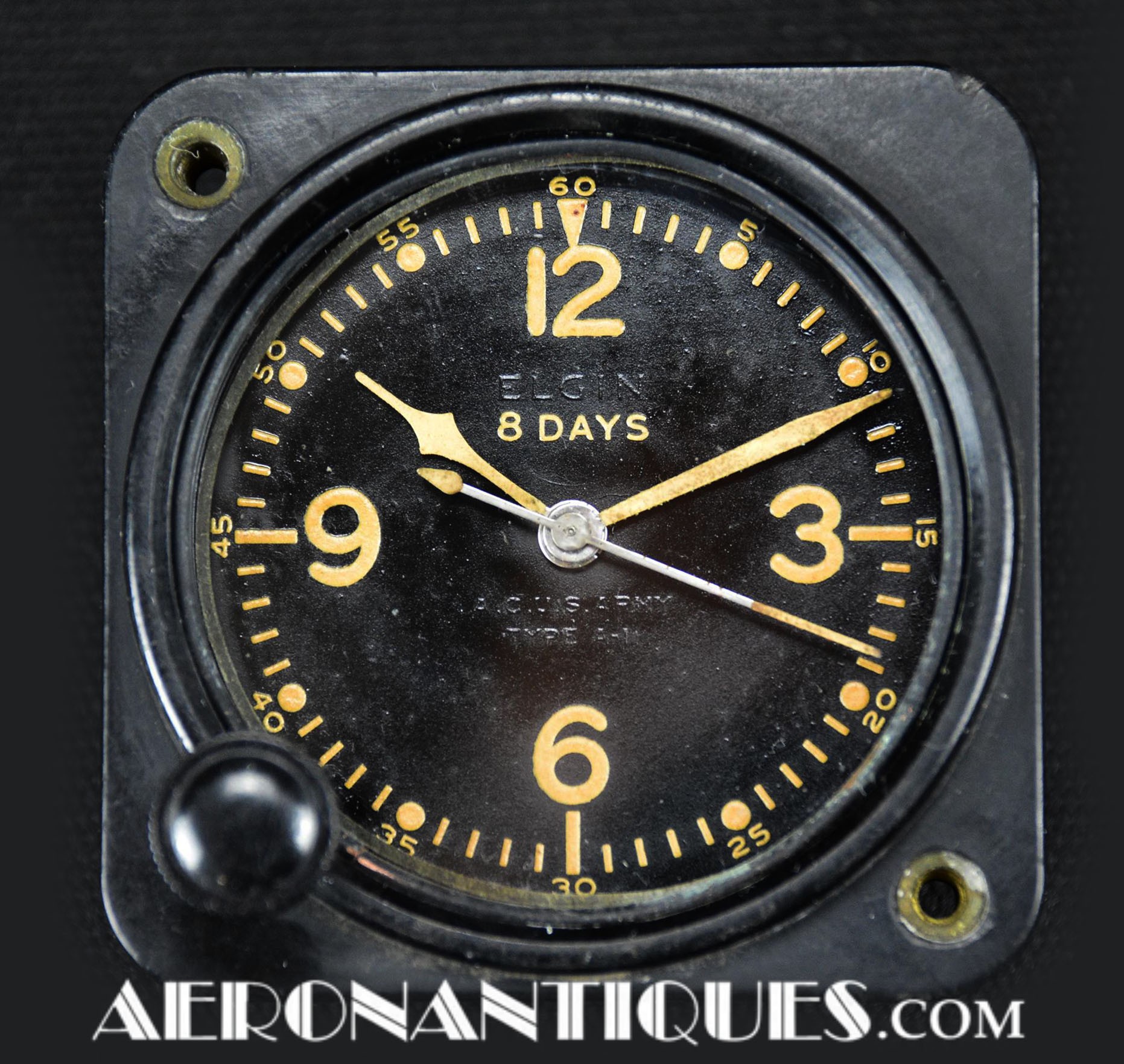 wwii us pilot watch;wwii cockpit clock;fighter pilot watch;elgin clock ...