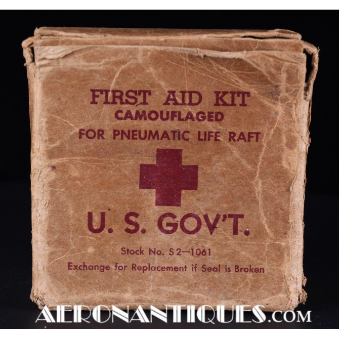 WWII US Navy Naval Aviation Life Raft First Aid Kit