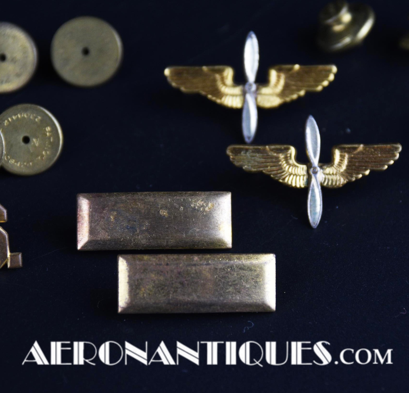 WWII us officers air force lapel insignias