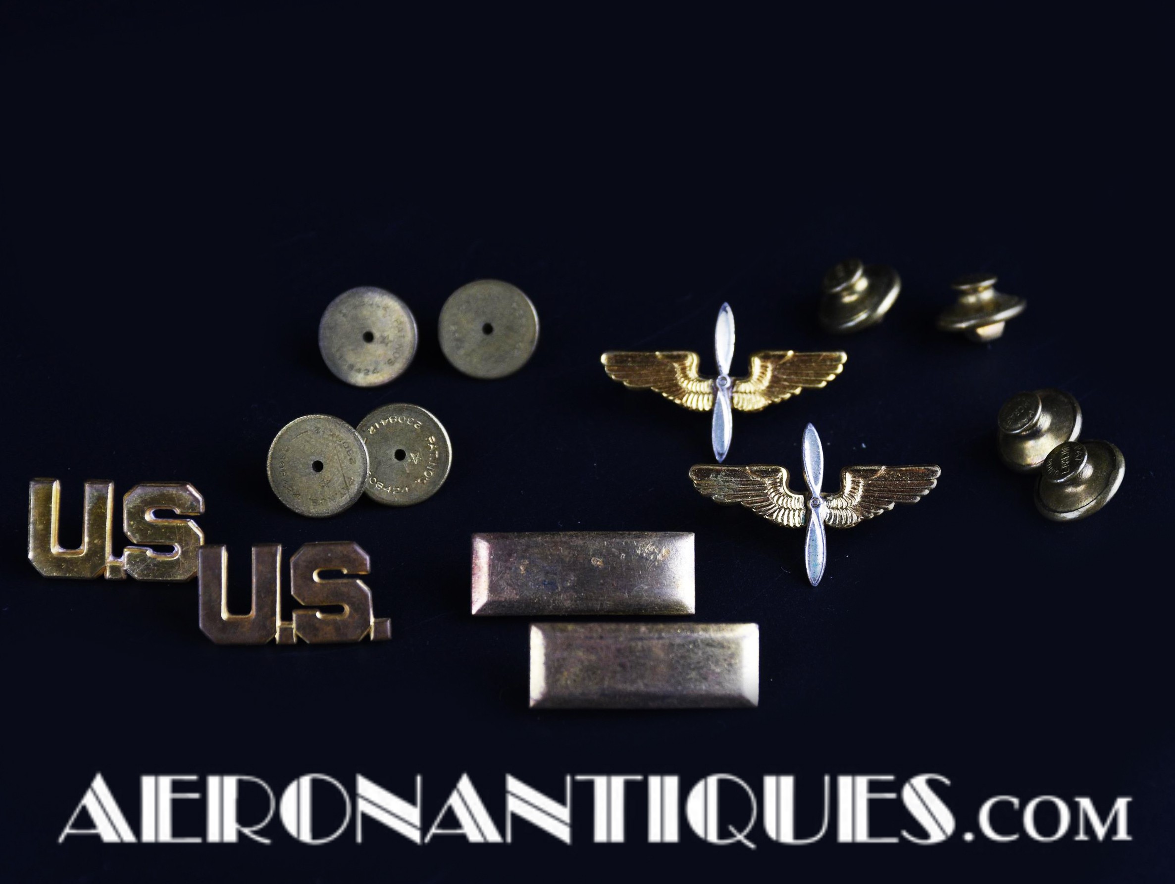 WWII us officers air force lapel insignias