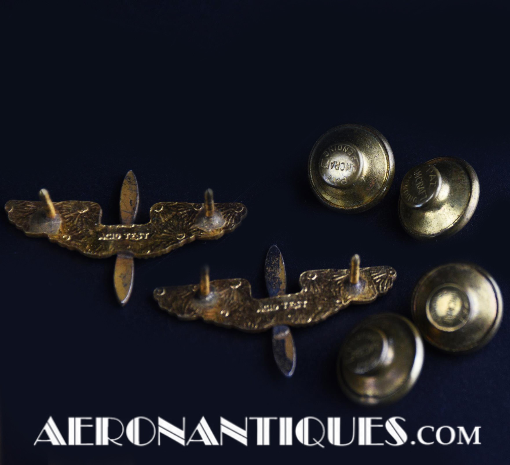 WWII us officers air force lapel insignias