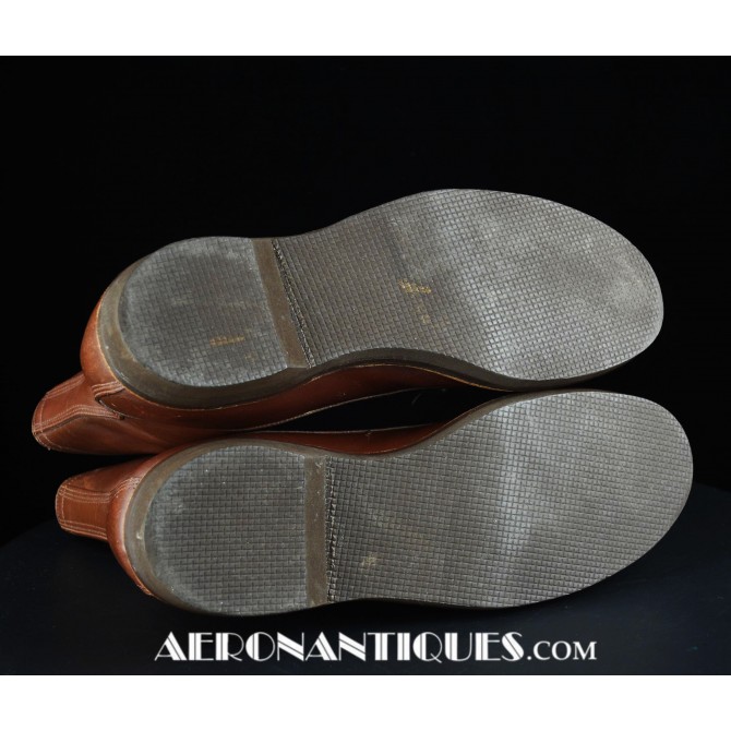 US Navy Pilot Brown Leather Flight Boots Vietnam