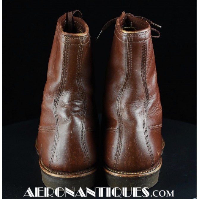 US Navy Pilot Brown Leather Flight Boots Vietnam