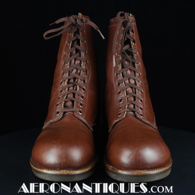 US Navy Pilot Brown Leather Flight Boots Vietnam