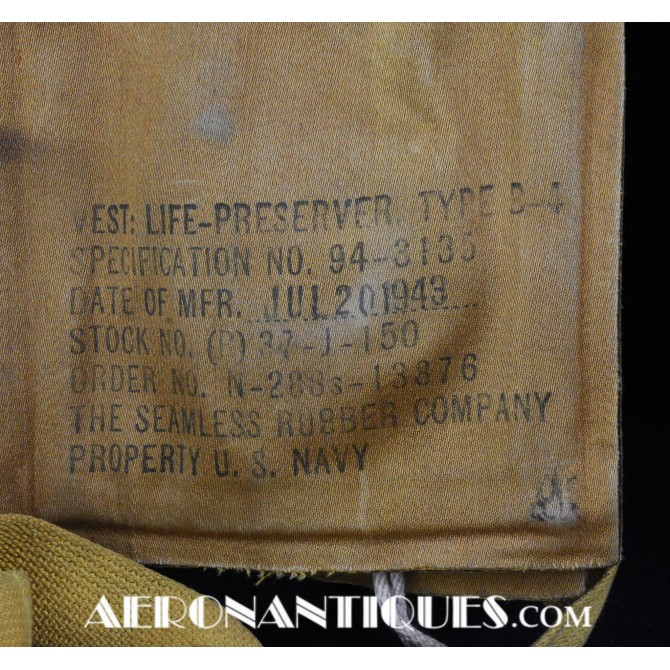 b4 life preserver;b-4 mae west;wwii us pilot mae west;an6519 life vest ...