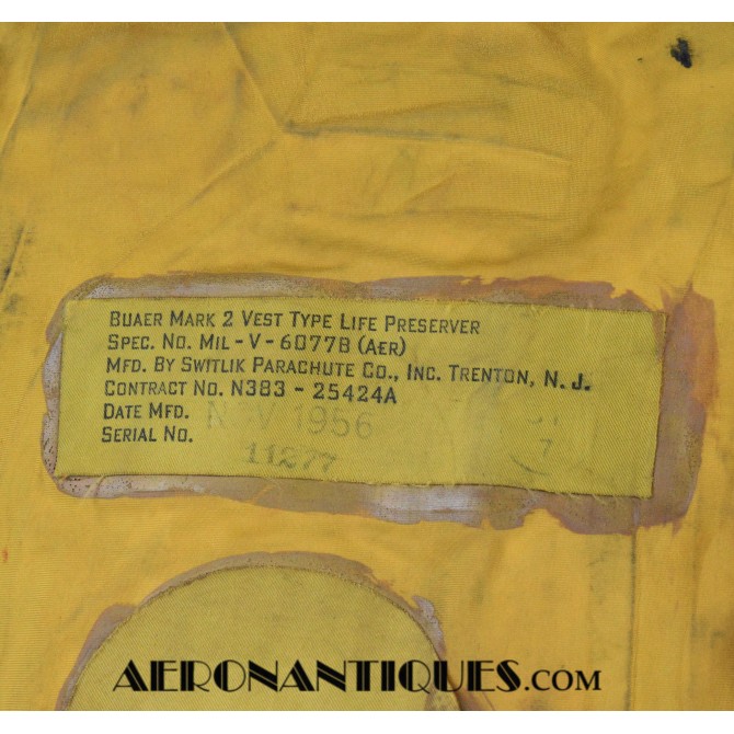 usn pilot mae west;korean war us navy pilot life vest;usn life preserver;