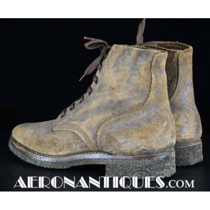 wwii us navy service shoes;us wwii combat shoes;us navy pilot wwii boots;