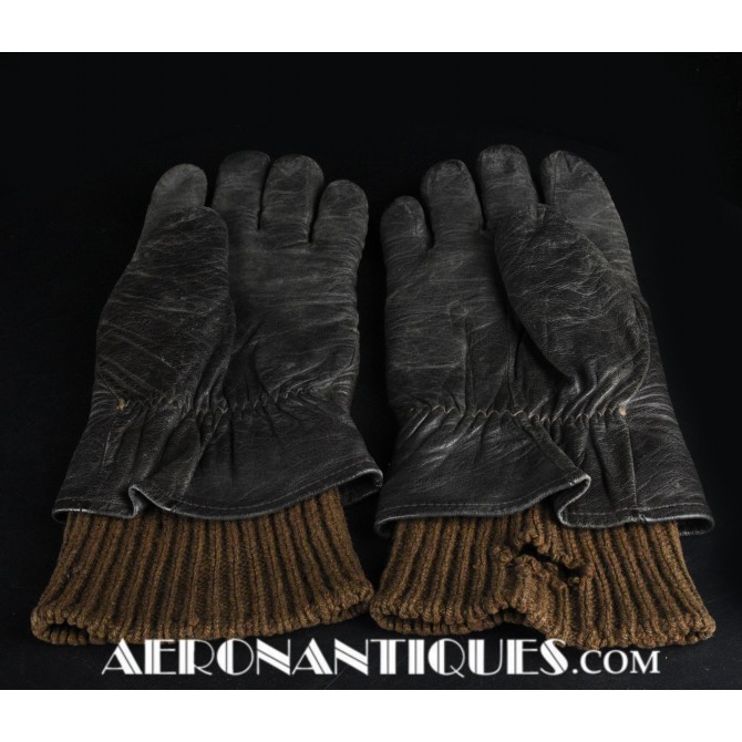 leather flying gloves;leather flying gloves: flight gloves;gunner ...