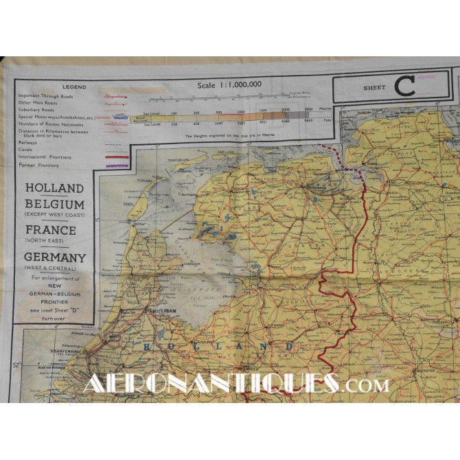 pilot escape chart;silk chart;wwii pilot map scarf;map;chart