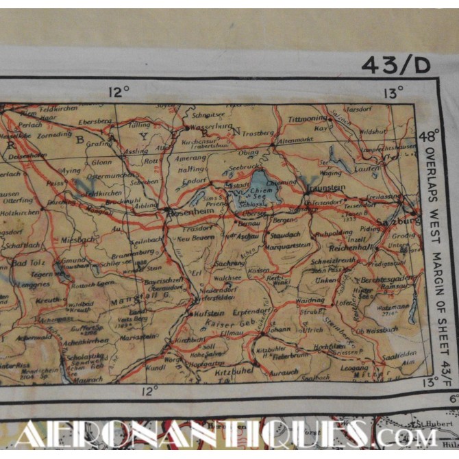pilot escape chart;silk chart;wwii pilot map scarf;map;chart