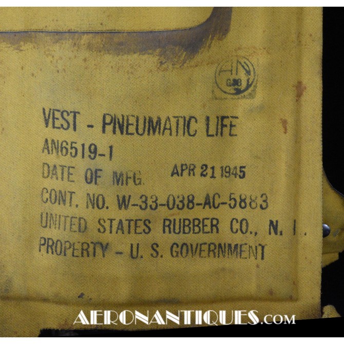 b4 life preserver;b-4 mae west;wwii us pilot mae west;an6519 life vest ...