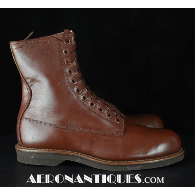 Vietnam US Navy Pilot Brown Leather Flight Boots