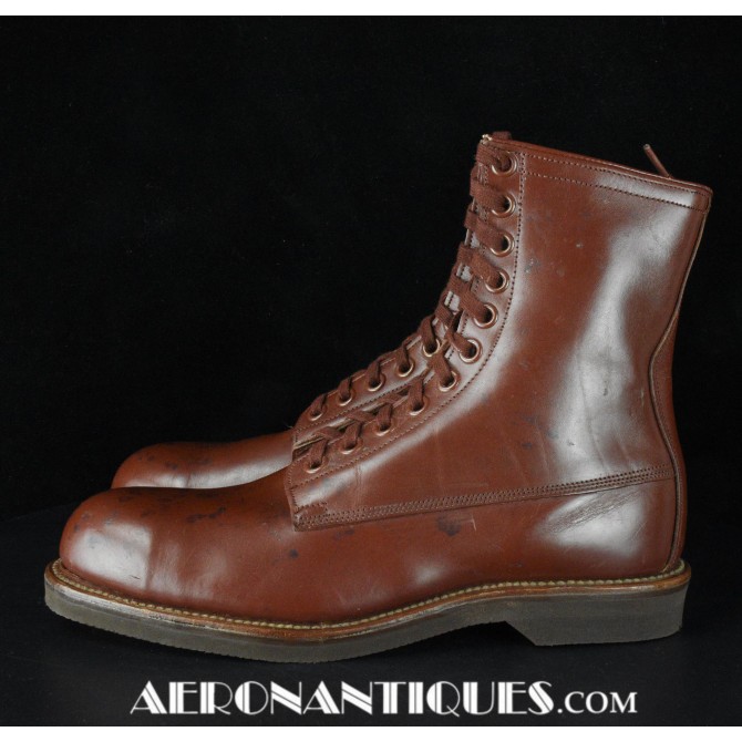 Vietnam US Navy Pilot Brown Leather Flight Boots