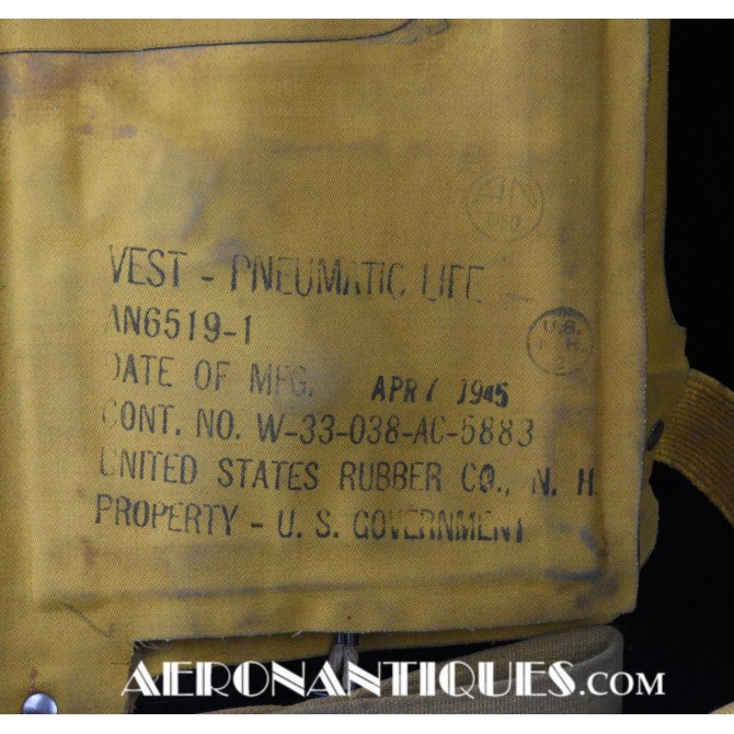 b4 life preserver;b-4 mae west;wwii us pilot mae west;an6519 life vest ...
