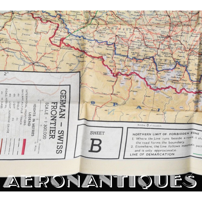 pilot escape chart;silk chart;wwii pilot map scarf;map;chart